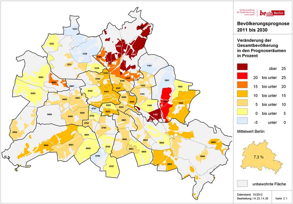 Bevölkerungsdichte Berliner Bezirke – NSTI